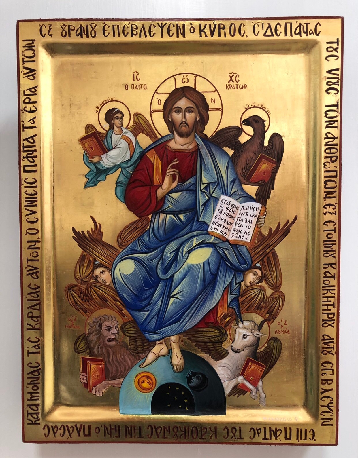 Jesus Christ The Enthroned Hand painted Byzantine Icon with | Etsy