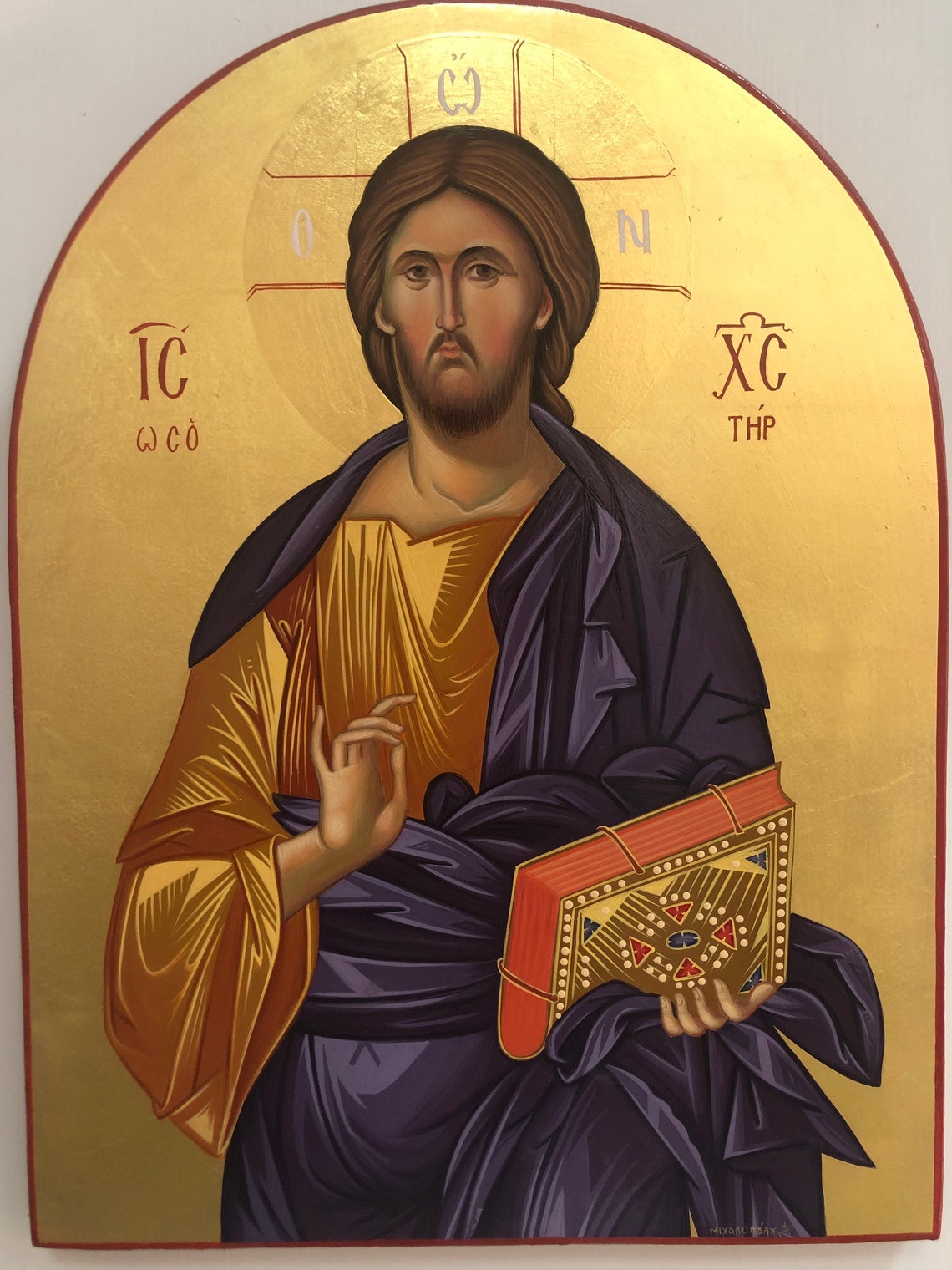 Hand Painted Byzantine Icon of Jesus Christ the Pantocrator | Etsy