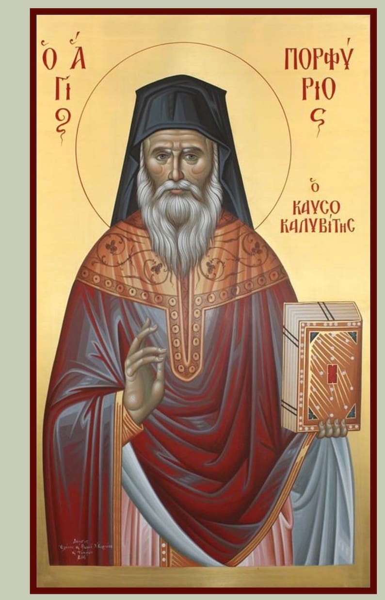 Hand Painted Byzantine Icon of Saint Porphyrios - Etsy