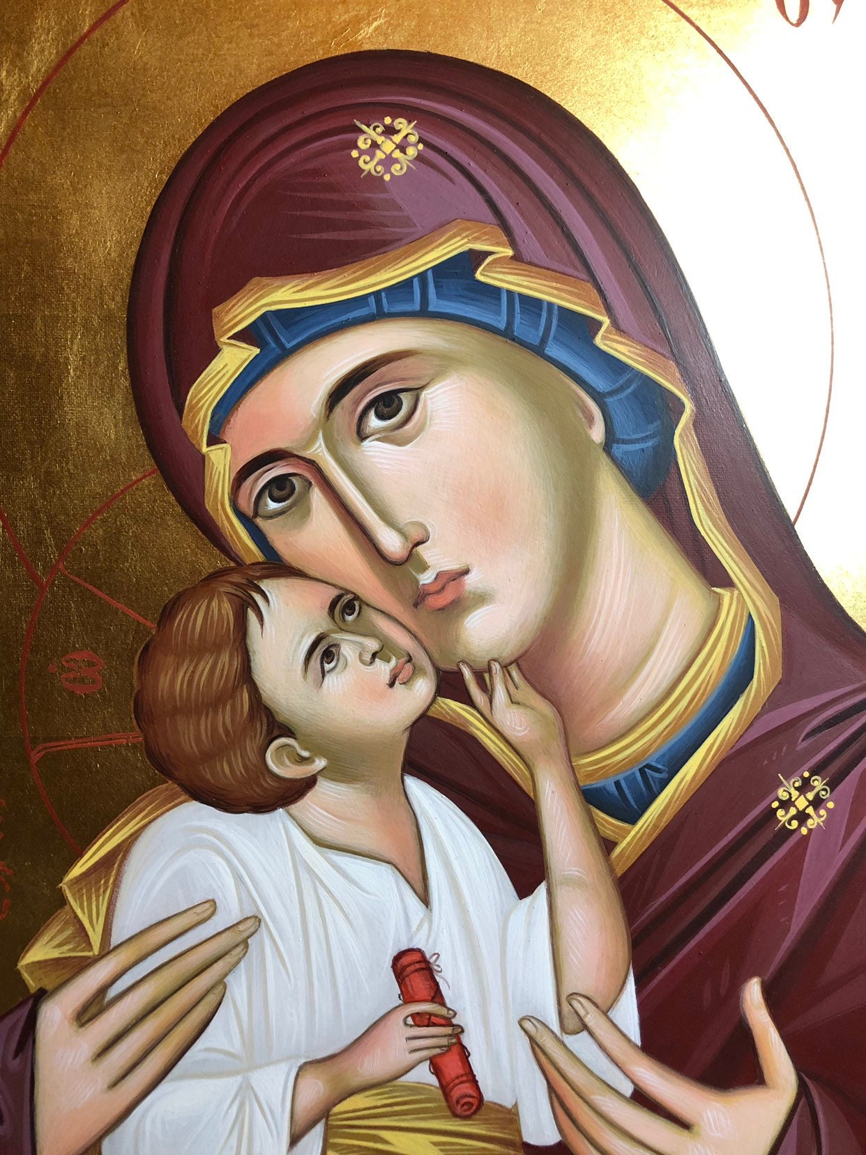 ICONO Bizantino DE la Virgen María | Etsy