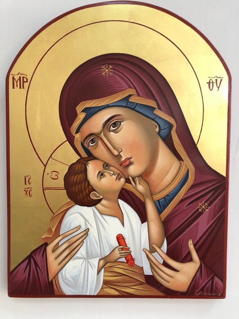 Virgin Mary HAND PAINTED Byzantine Icon Of - Etsy