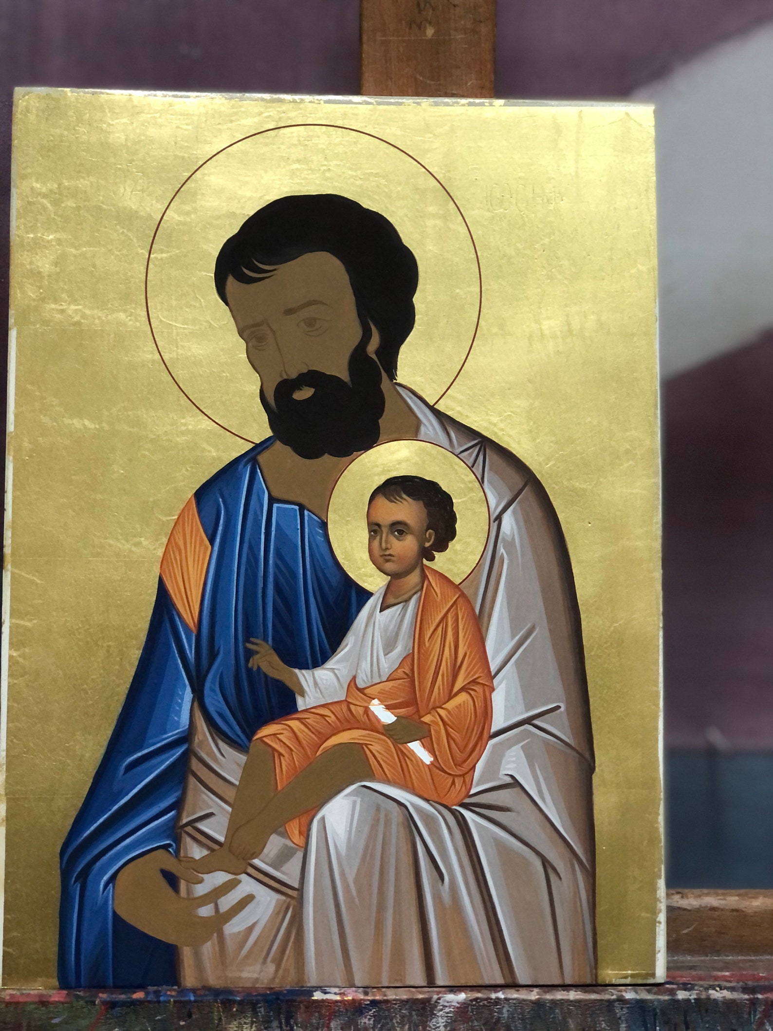 Hand Painted Byzantine Icon of Saint Joseph - Etsy