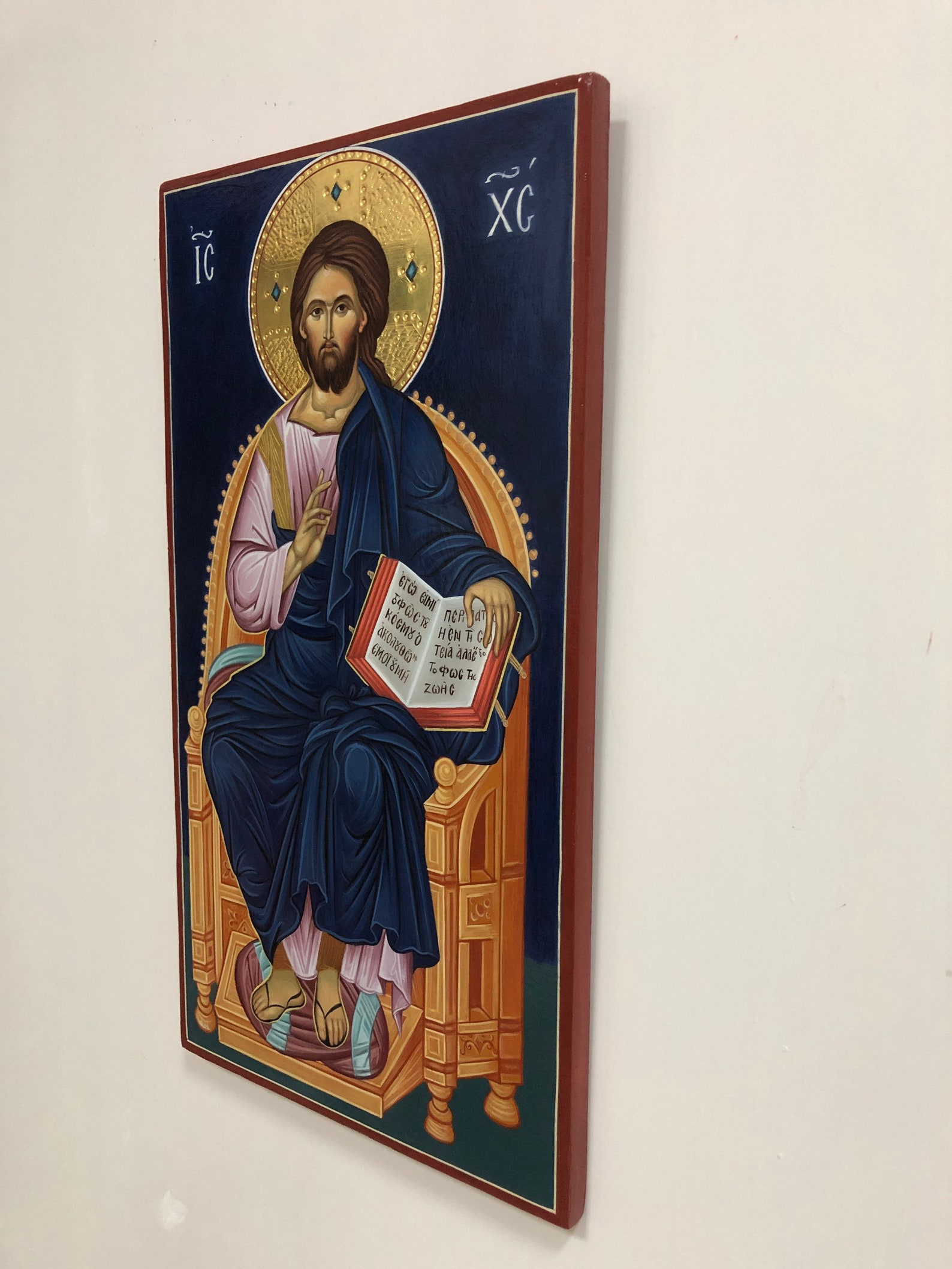 Hand Painted Byzantine Icon of Jesus Christ the Enthroned - Etsy UK