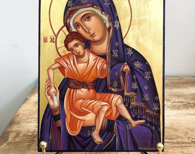 HAND PAINTED Byzantine Icon of Virgin Mary - Etsy