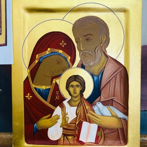 HAND PAINTED Byzantine Icon of Holy Family - Etsy