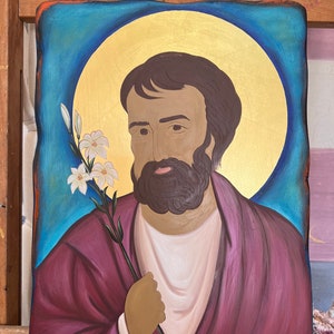 Saint Joseph Hand Painted Icon - Etsy
