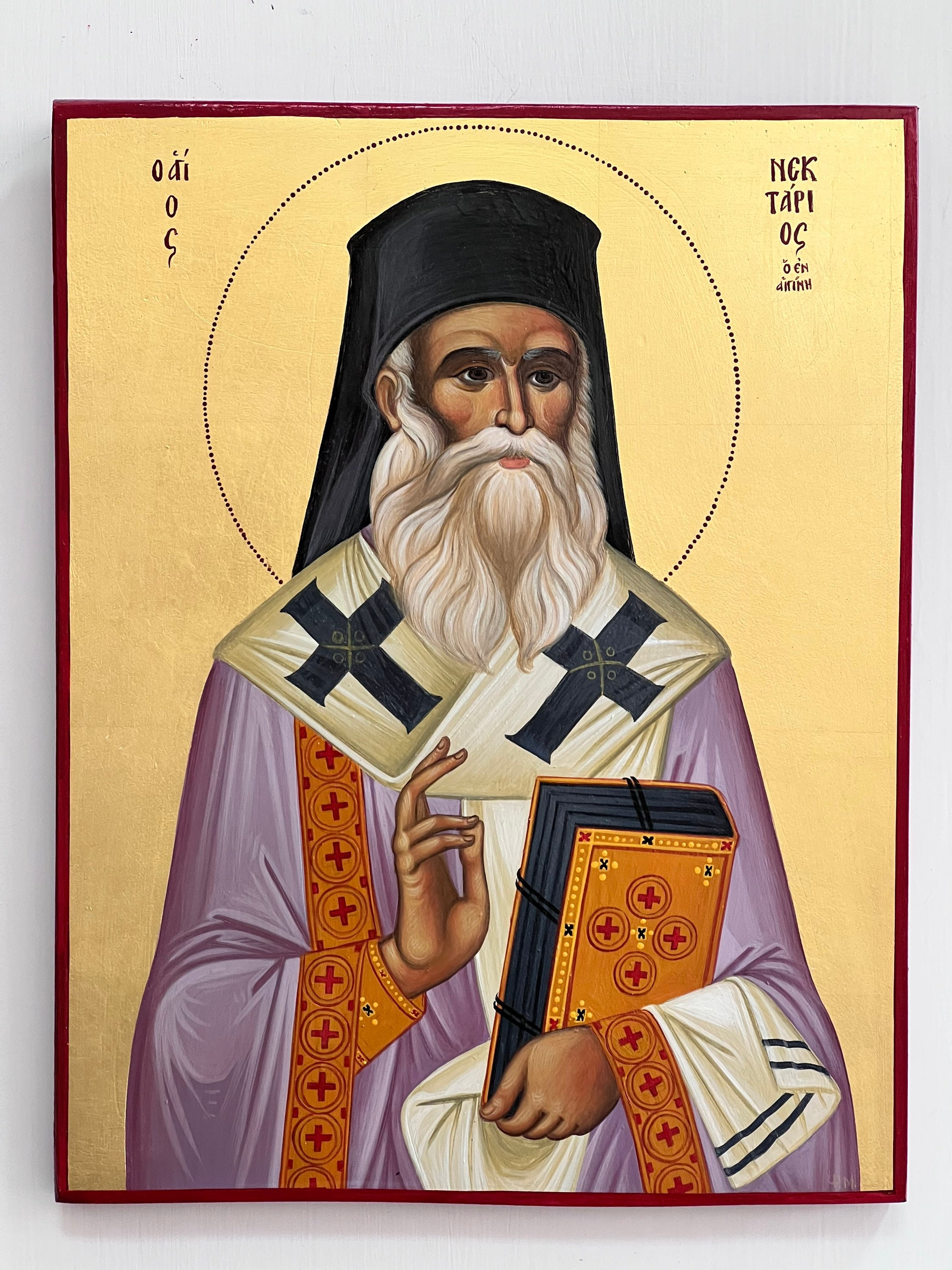 Hand Painted Byzantine Icon of Saint Nektarios - Etsy