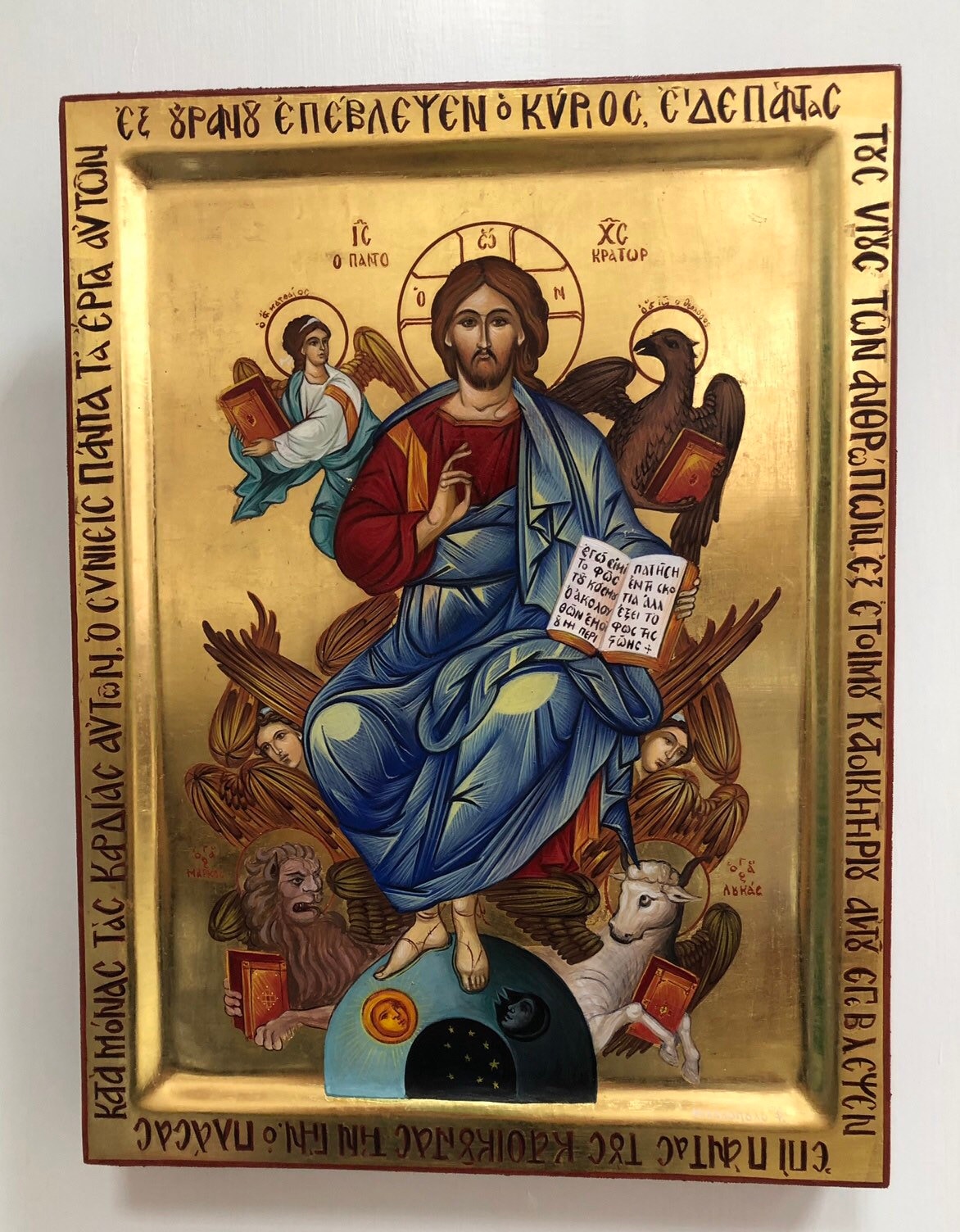 Jesus Christ the Enthroned Hand Painted Byzantine Icon With - Etsy