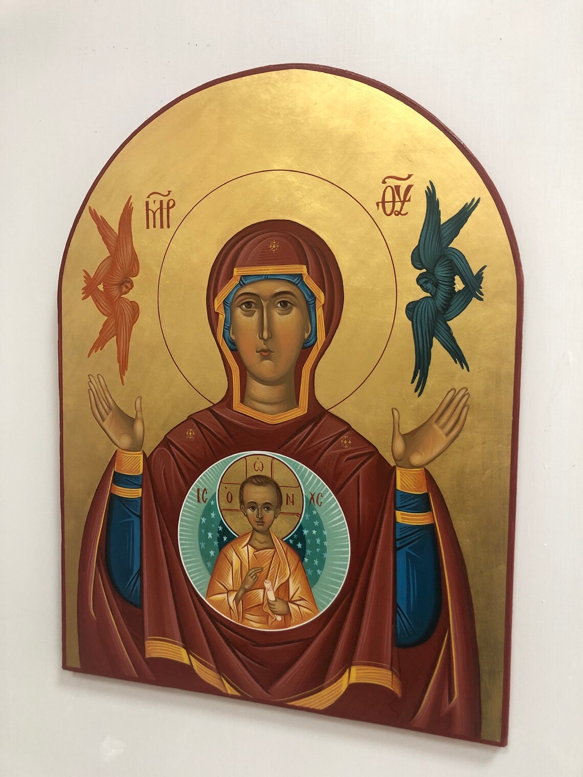 HAND PAINTED Byzantine Icon of Virgin Mary Theotokos - Etsy