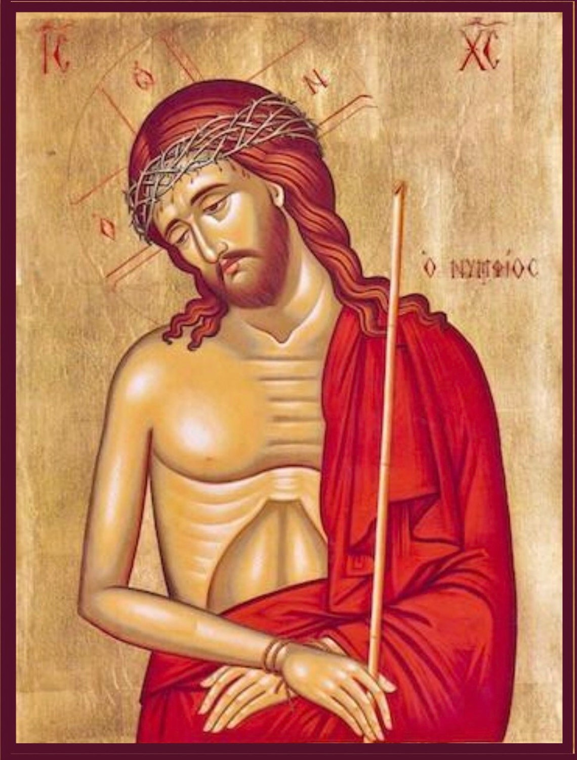 Jesus Christ the Bridegroom Hand Painted Byzantine Icon 23k - Etsy