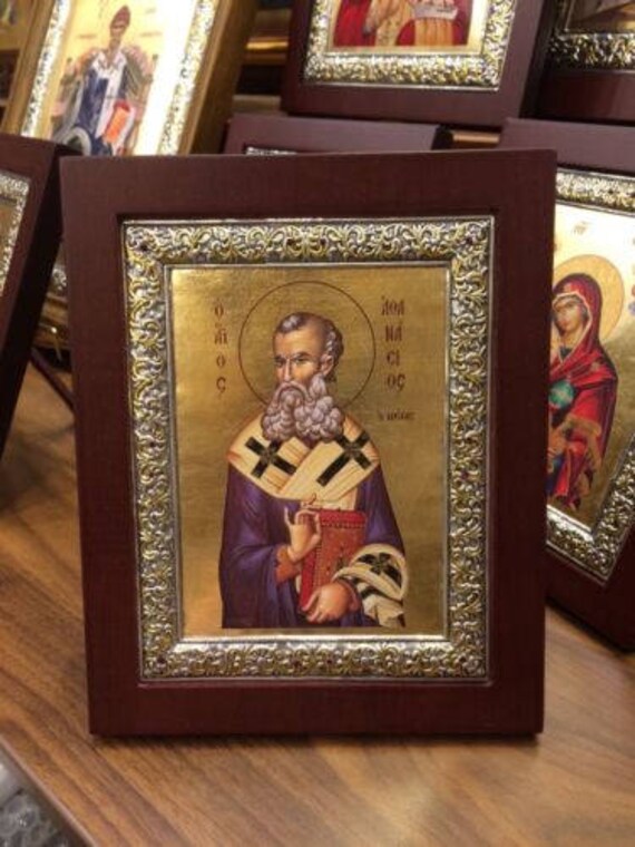 Saint Athanasios Handmade Byzantine Icon | Etsy