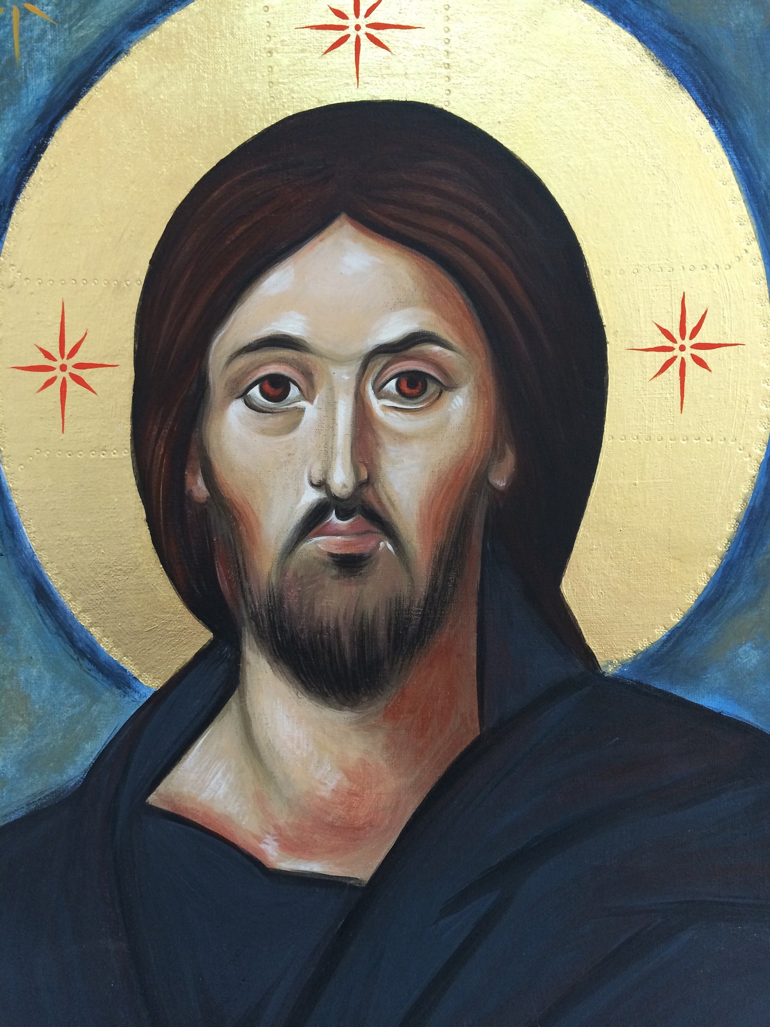 Jesus Christ of Sinai. Hand Painted Byzantine Icon, Pantocrator ...