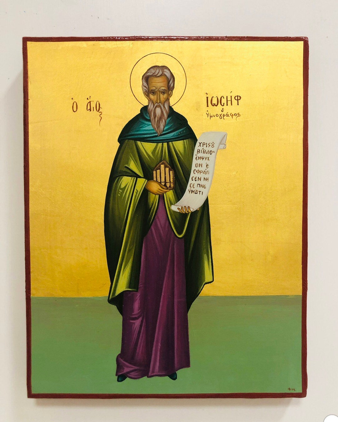 Hand Painted Byzantine Icon of Saint Joseph the Hymnographer - Etsy