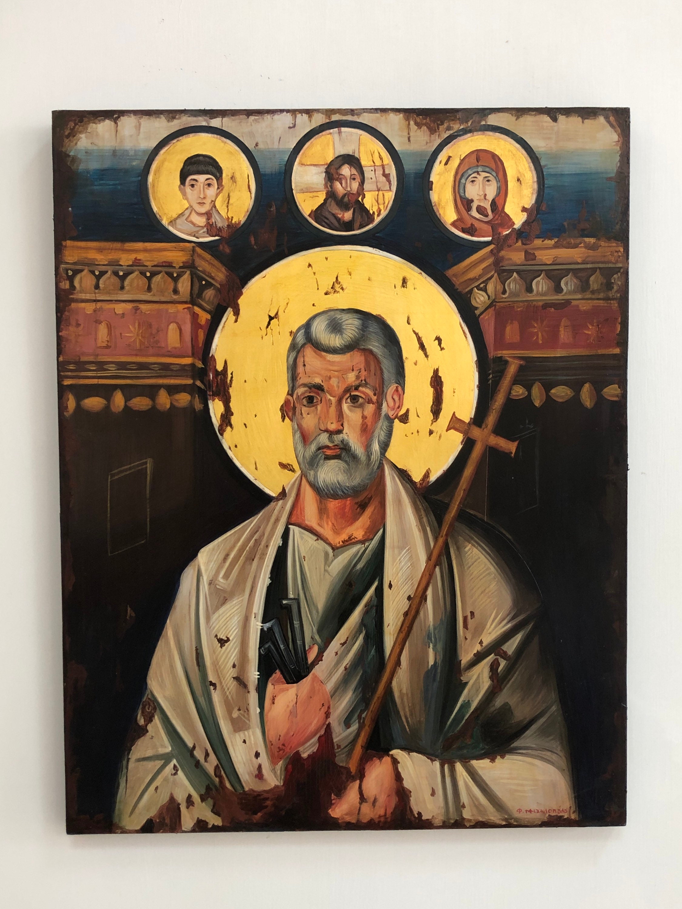HAND PAINTED Byzantine Icon of Saint Peter sinai - Etsy