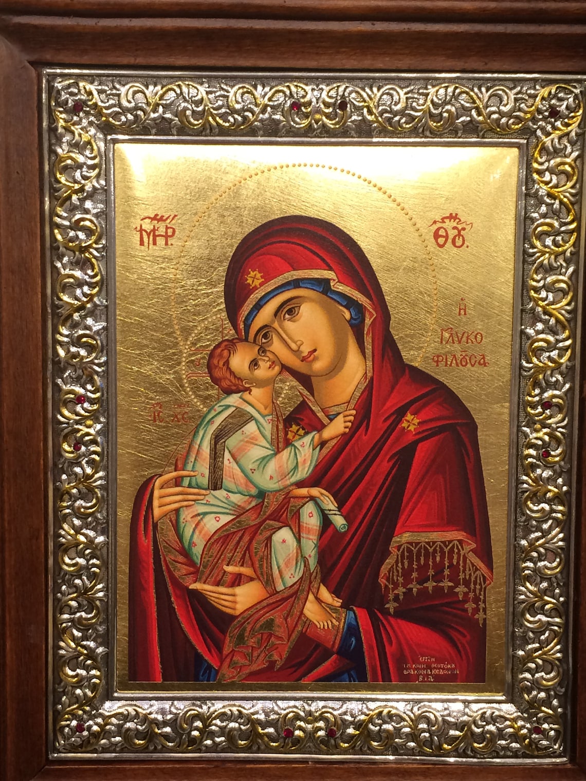 Handmade Byzantine Icon of Our Lady Theotokos | Etsy