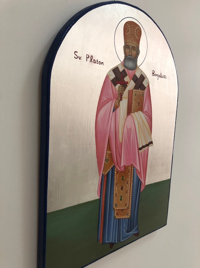 Saint Platon of Banja Luka HAND PAINTED Byzantine Icon - Etsy