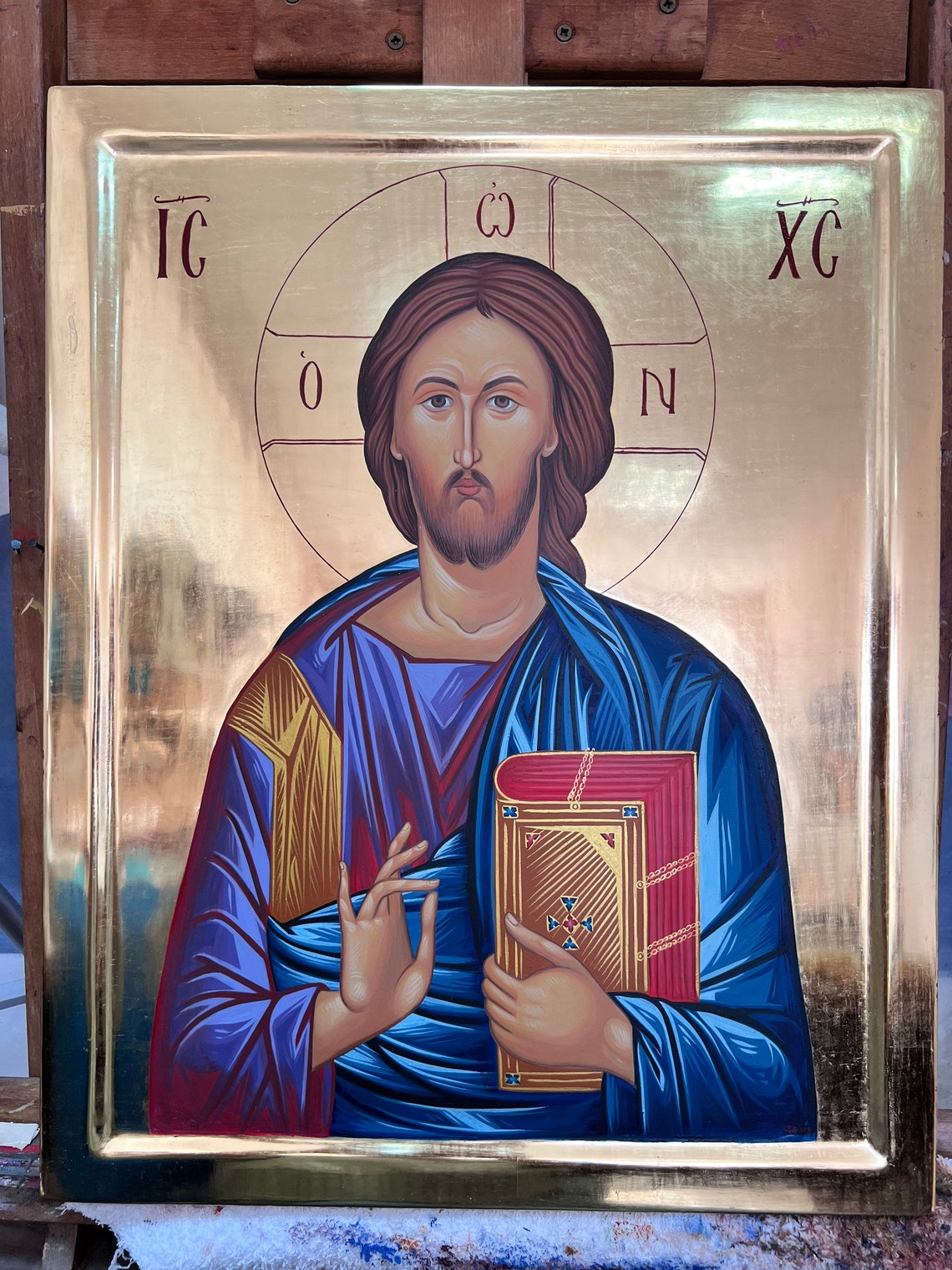 Hand Painted Byzantine Icon of Jesus Christ the Pantokrator - Etsy