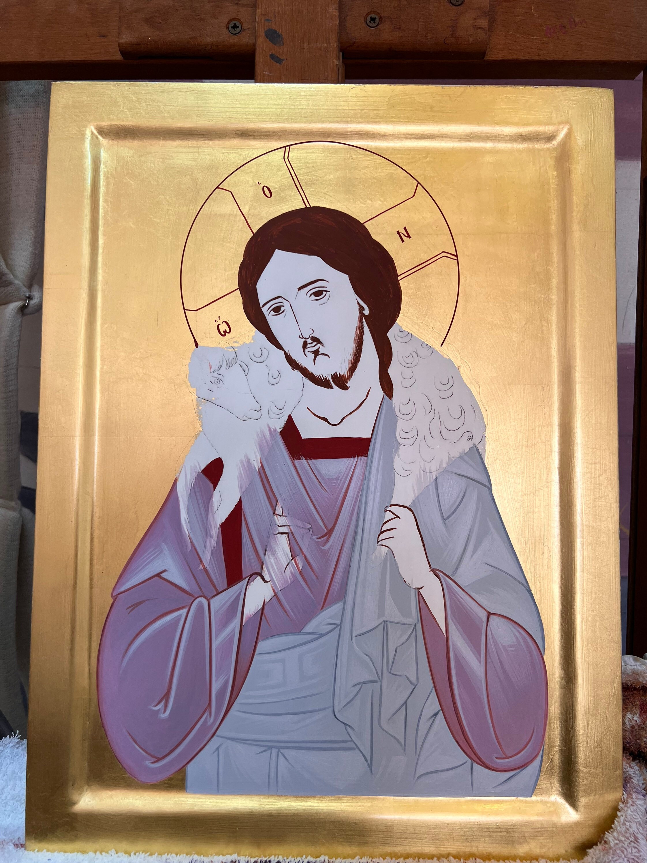 Hand Painted Byzantine Icon of Jesus Christ the Good Shepherd | Etsy