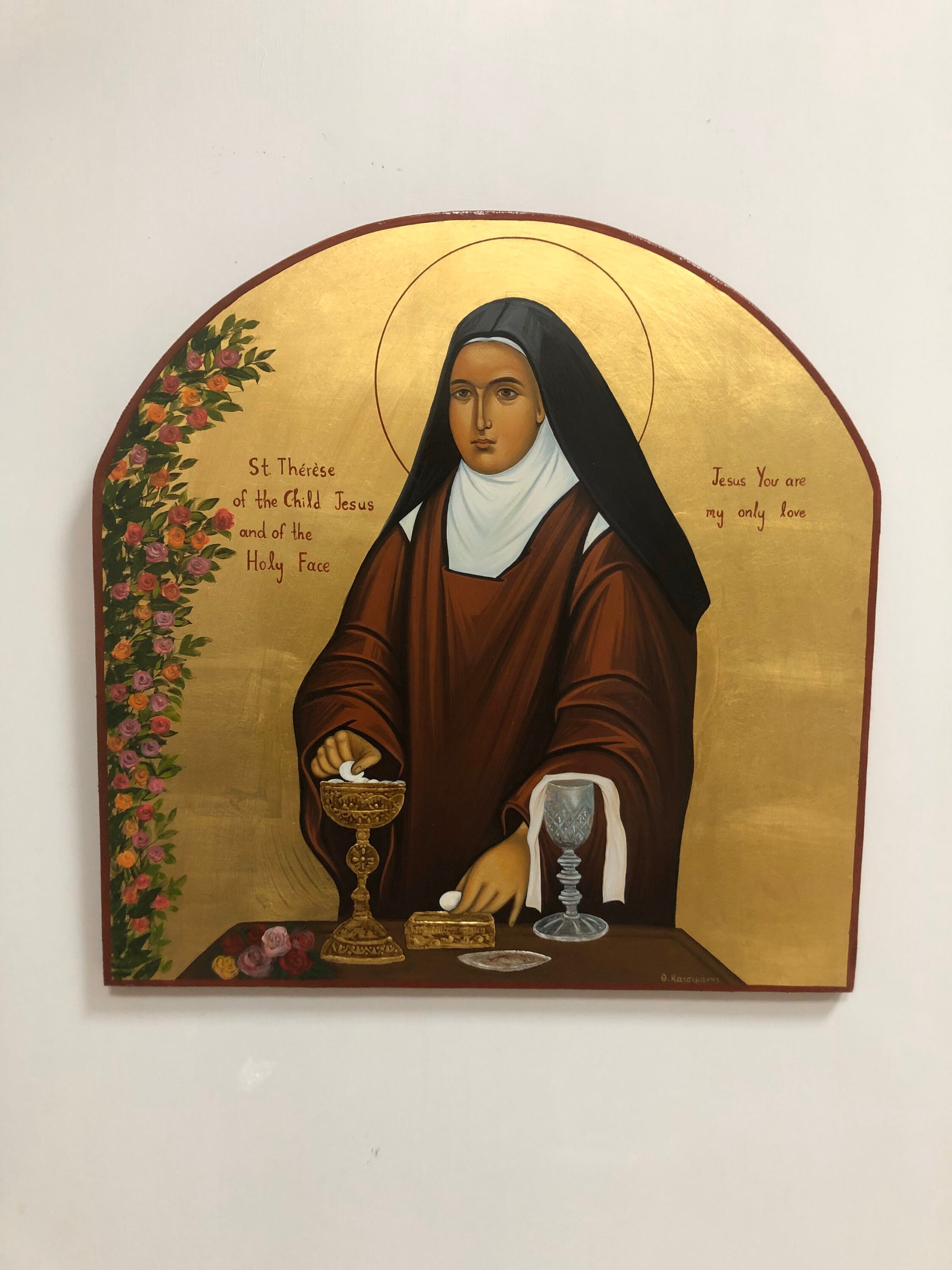 Handmade Byzantine Icon of Saint Therese on Wood With Gold - Etsy
