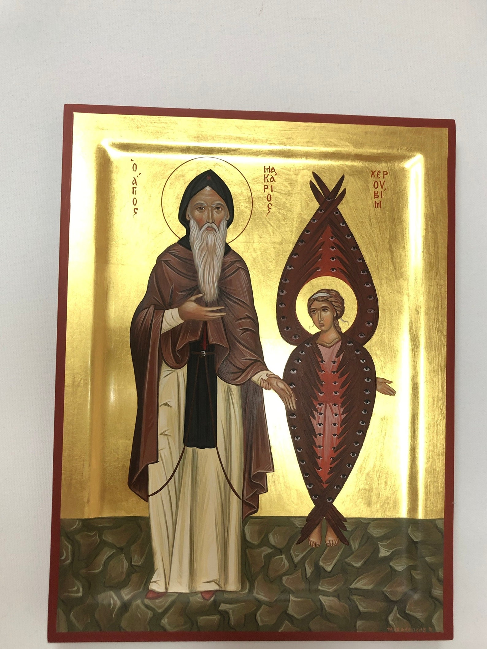 HAND PAINTED Byzantine Icon of St. Macarius the Great With a - Etsy
