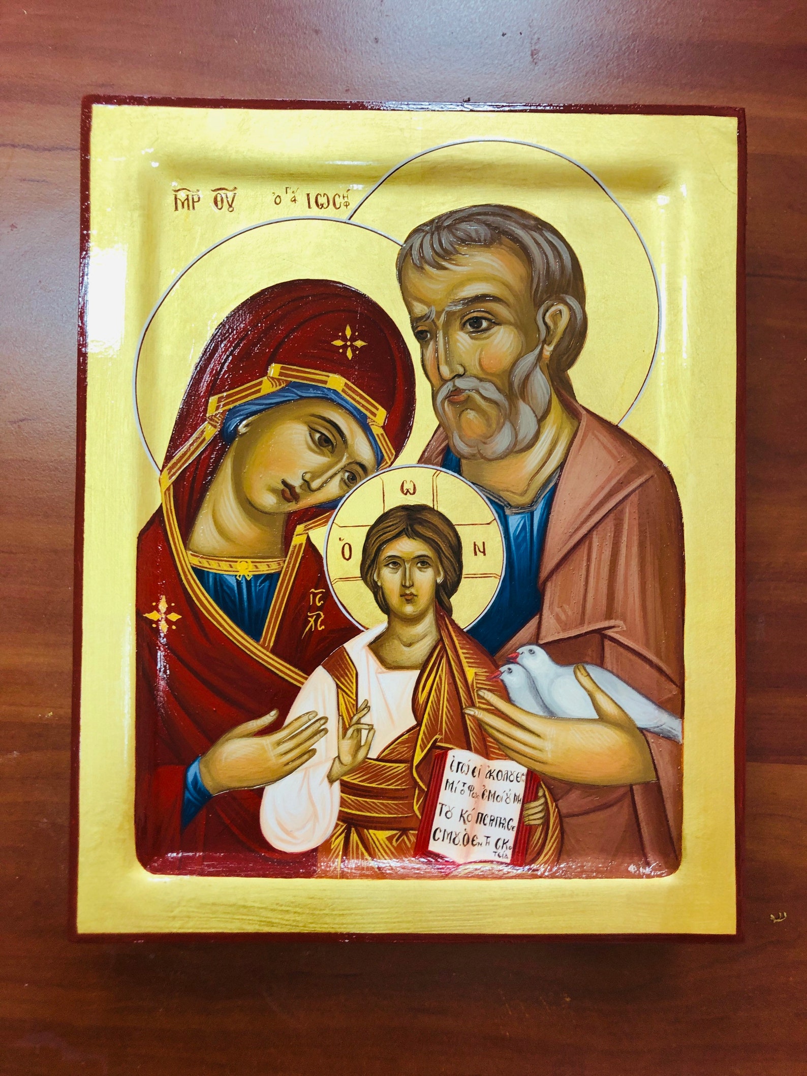 HAND PAINTED Byzantine Icon of Holy Family | Etsy
