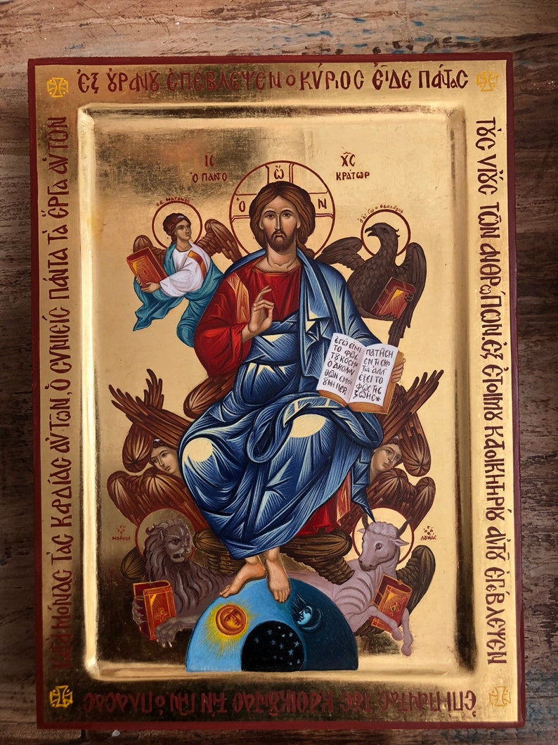 Hand Painted Byzantine Icon of Jesus Christ the Enthroned | Etsy