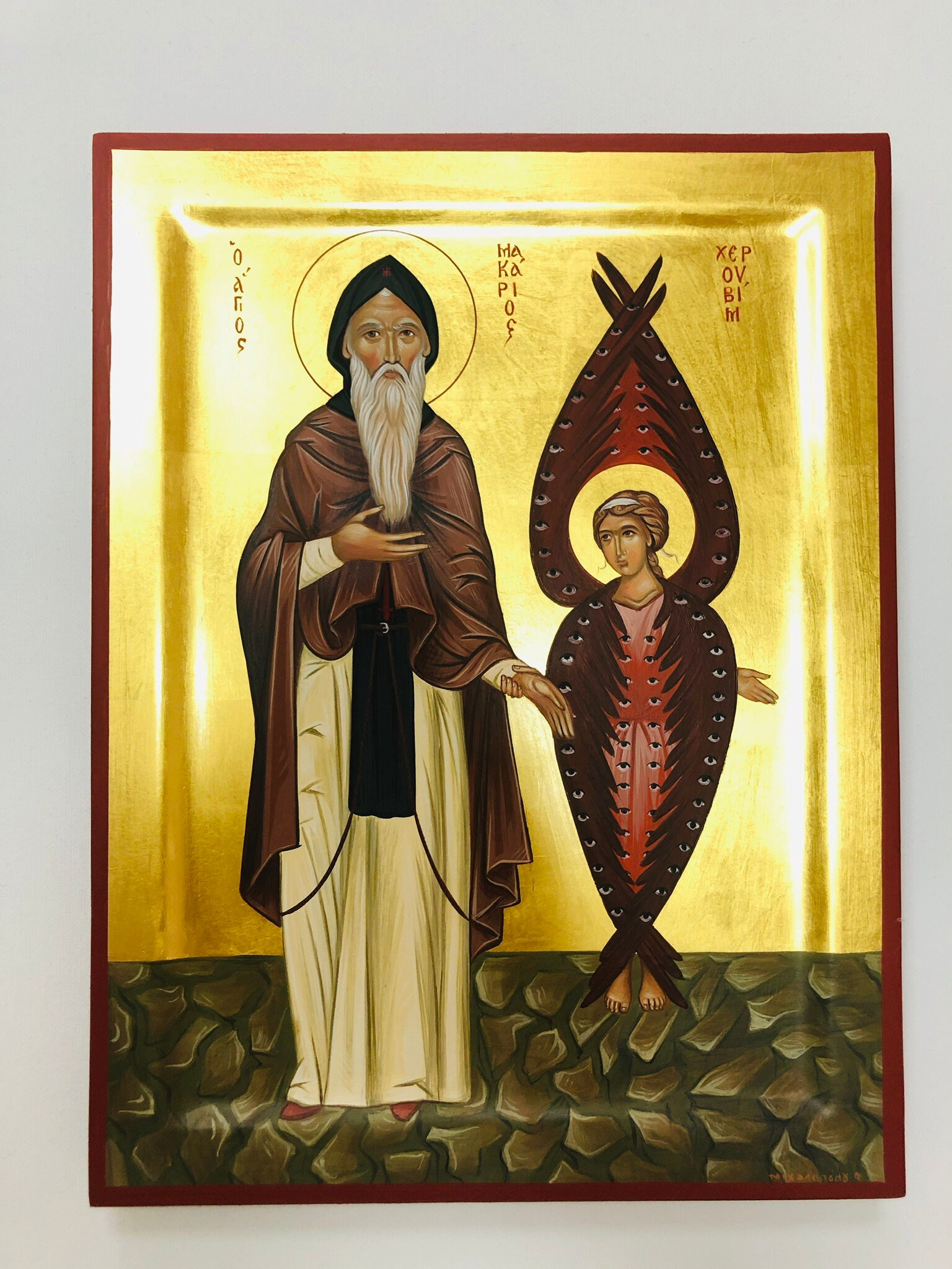 HAND PAINTED Byzantine Icon of St. Macarius the Great With a - Etsy