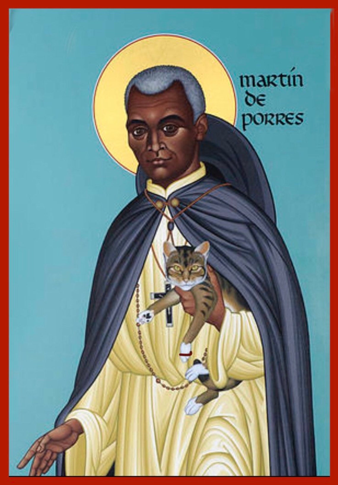 Saint Martin De Porres HAND PAINTED Byzantine Icon 22 K Gold Leaf - Etsy