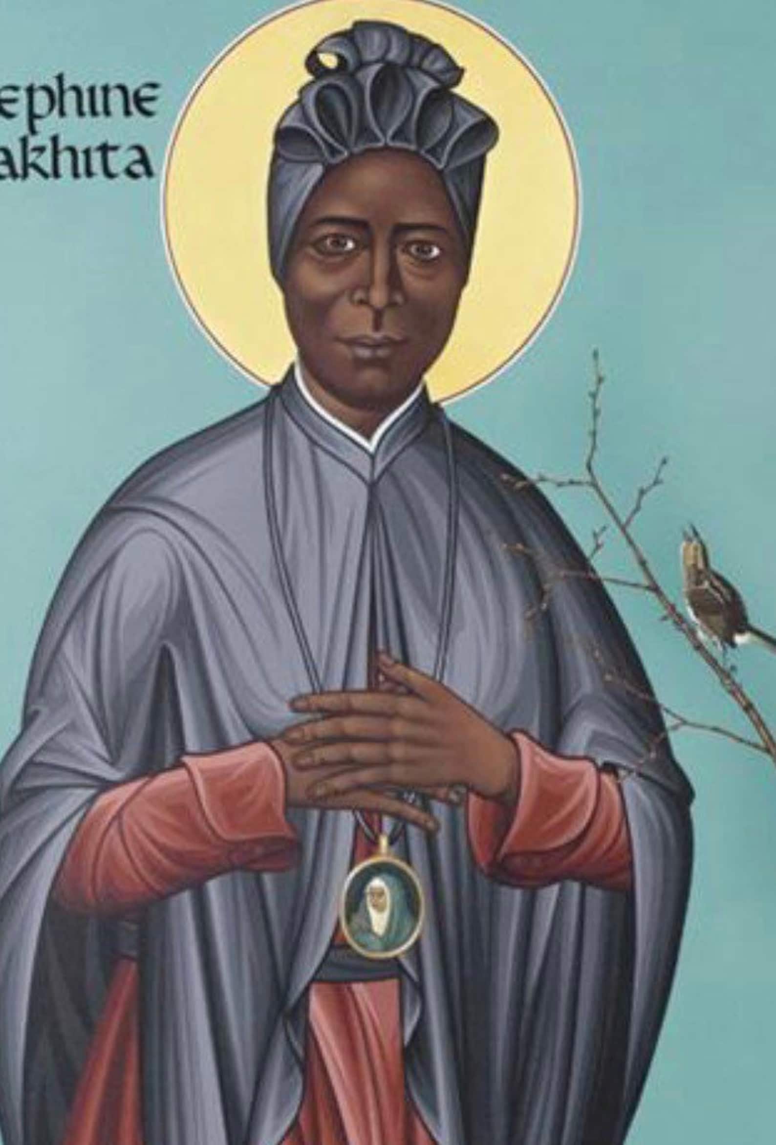 Hand Painted Byzantine Icon of Saint Bakhita 22karats Gold Leaf - Etsy