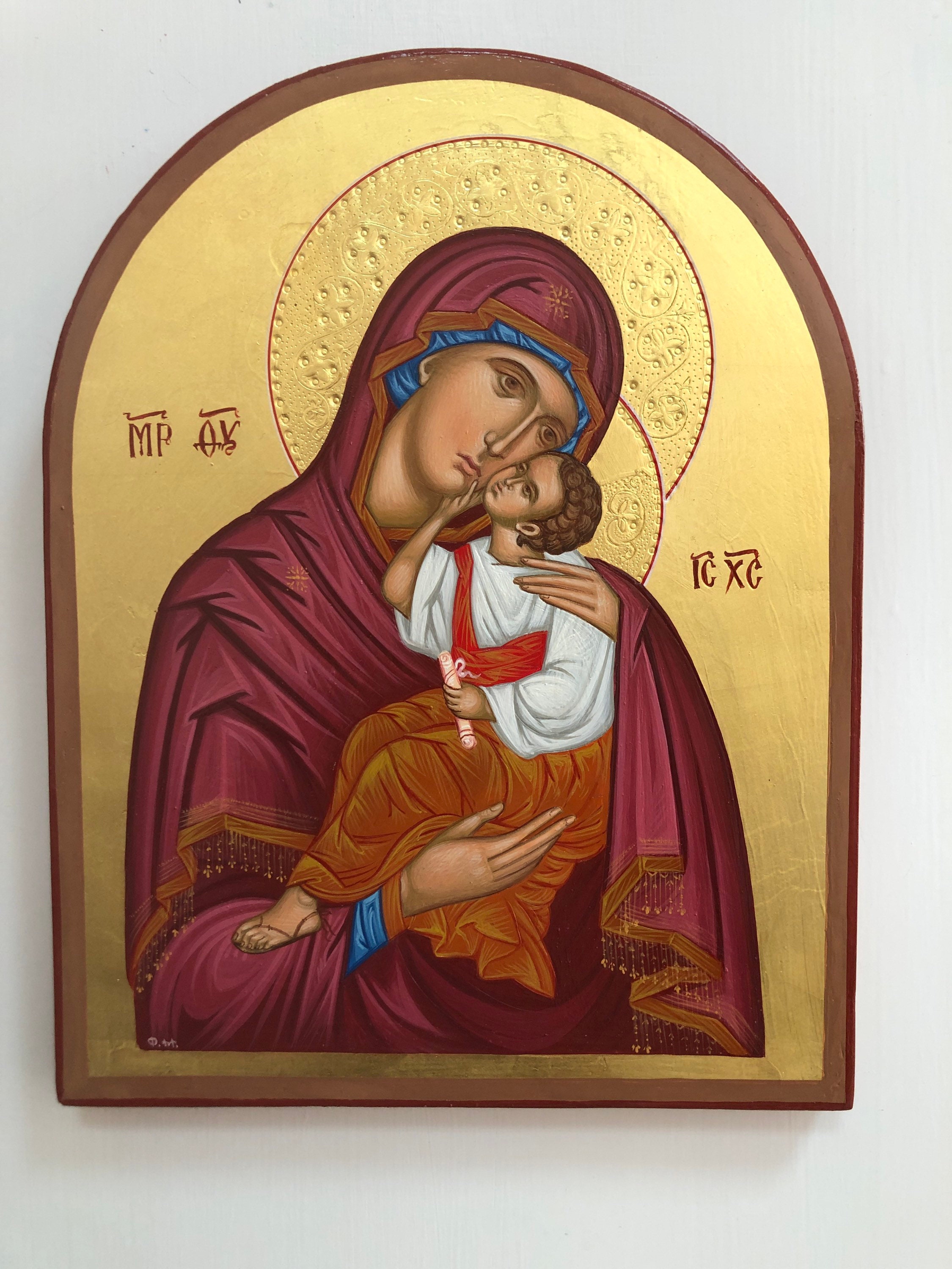 Handgemalte byzantinische Ikone der Jungfrau Maria | Etsy