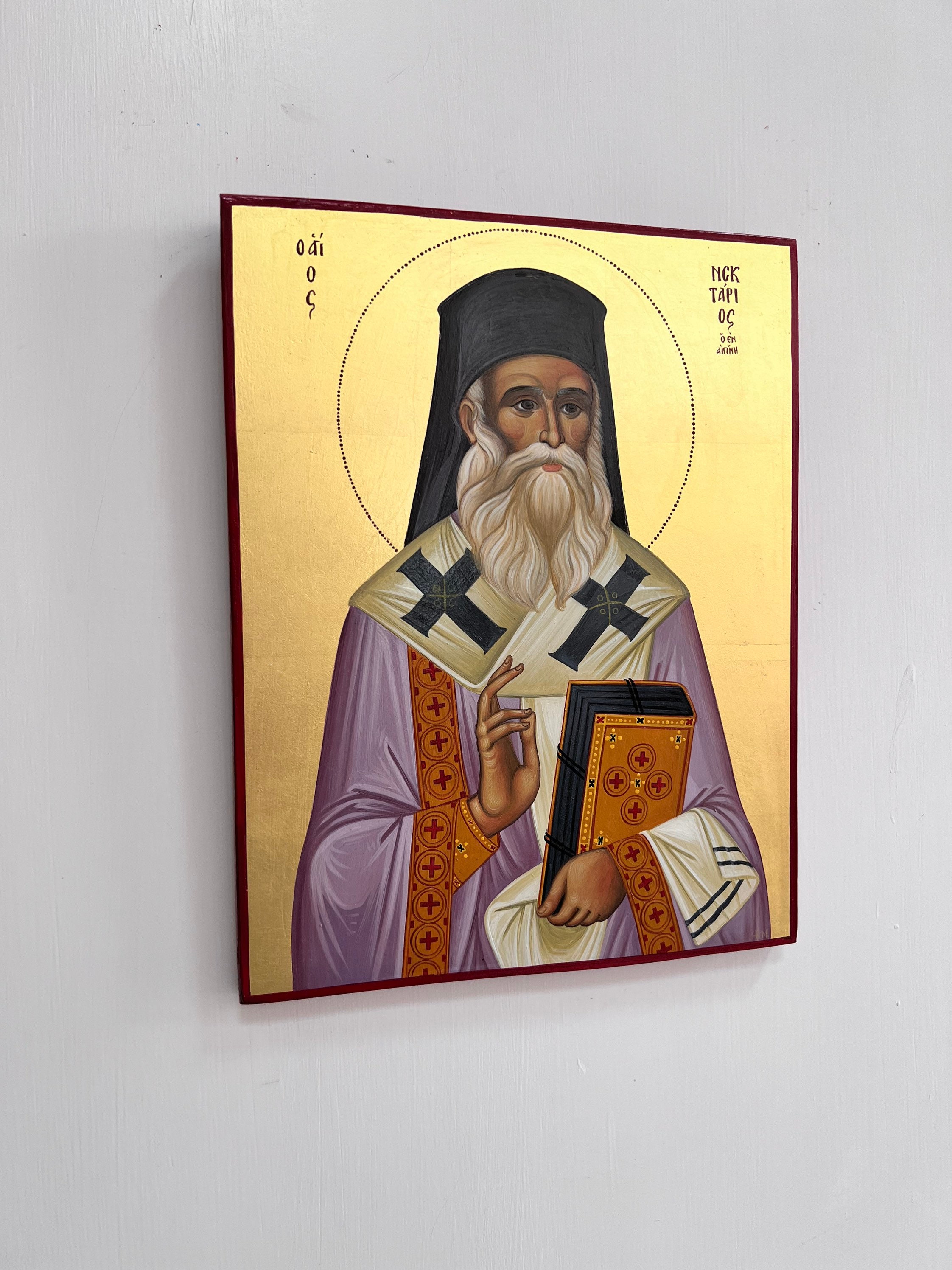 Hand Painted Byzantine Icon of Saint Nektarios - Etsy