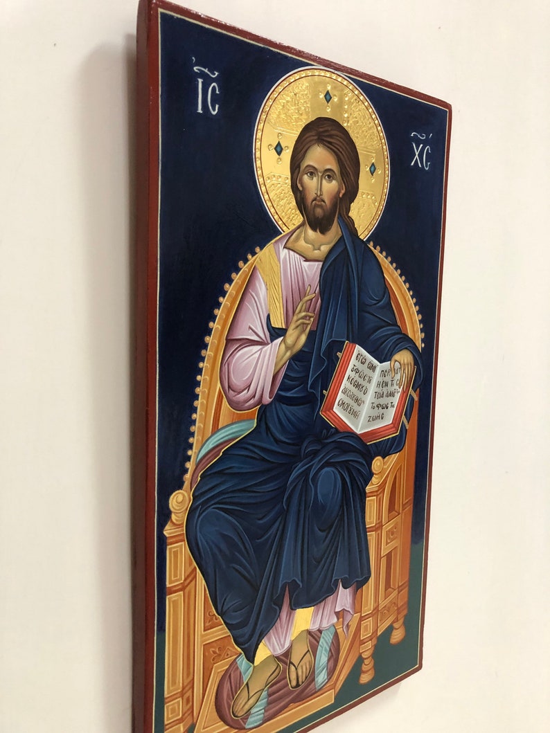 Hand Painted Byzantine Icon of Jesus Christ the Enthroned - Etsy