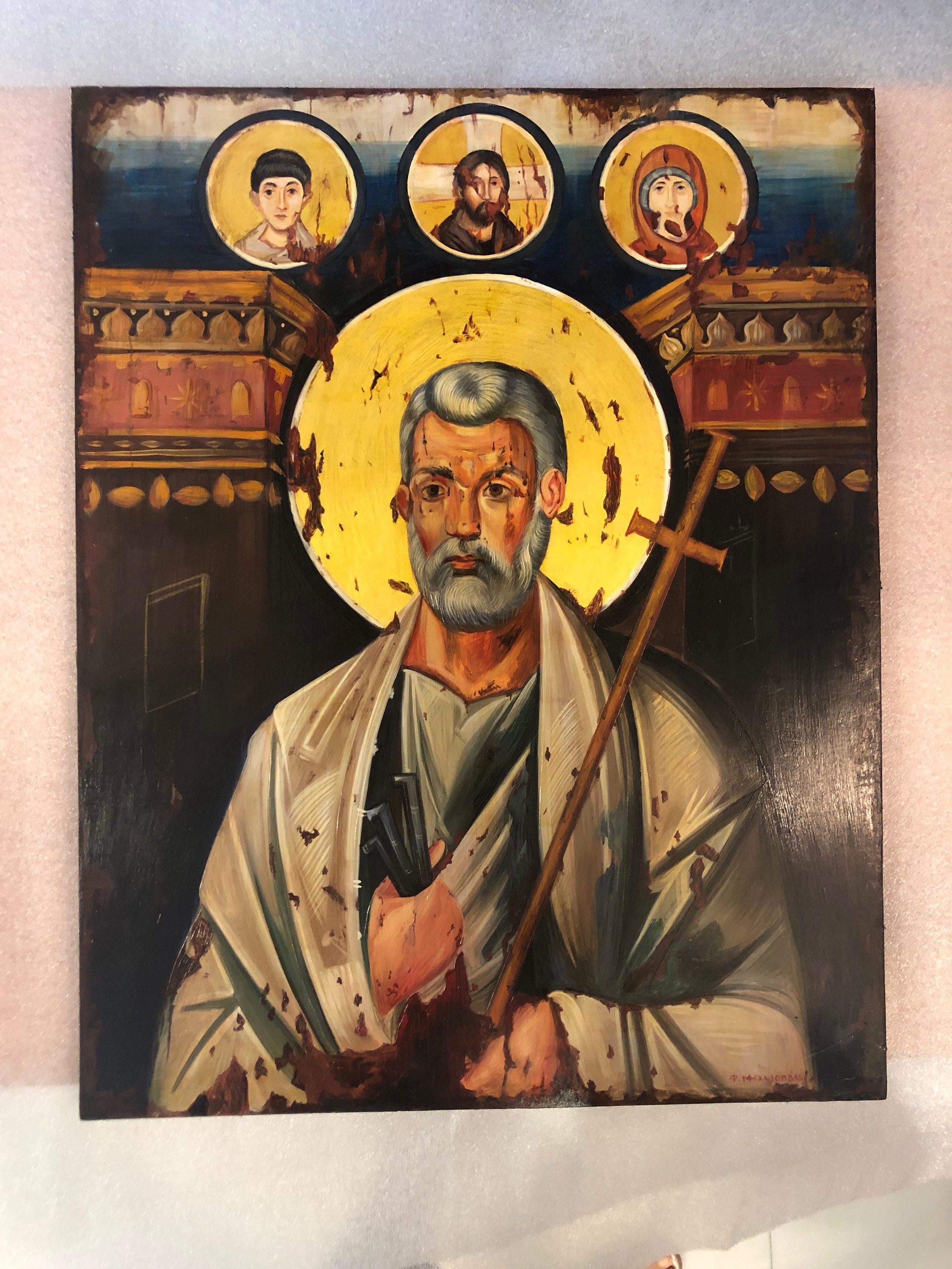HAND PAINTED Byzantine Icon of Saint Peter (sinai) - Etsy