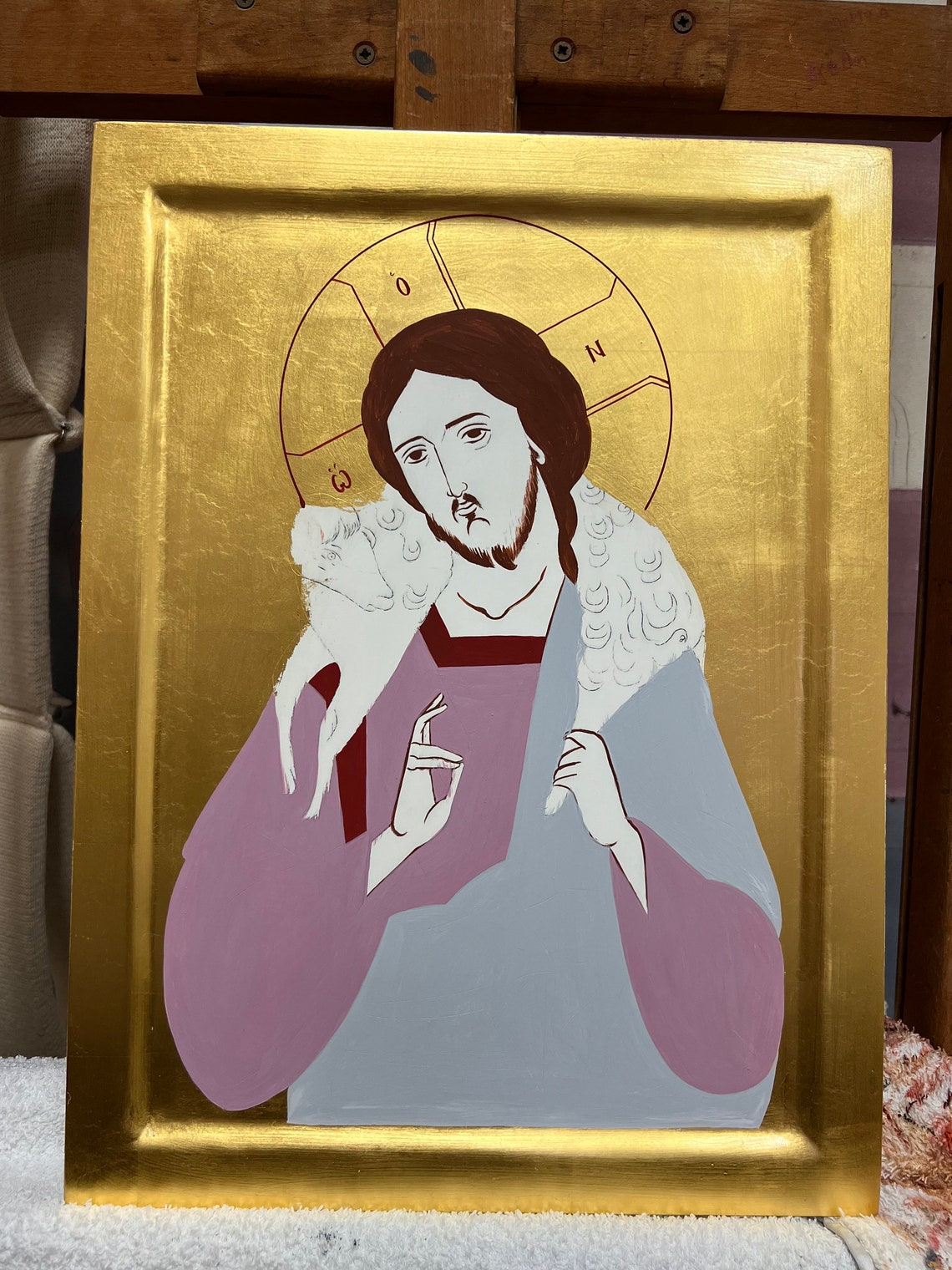 Hand Painted Byzantine Icon of Jesus Christ the Good Shepherd - Etsy