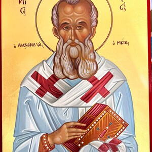 HAND PAINTED Byzantine Icon of Saint Athanasios the Great - Etsy