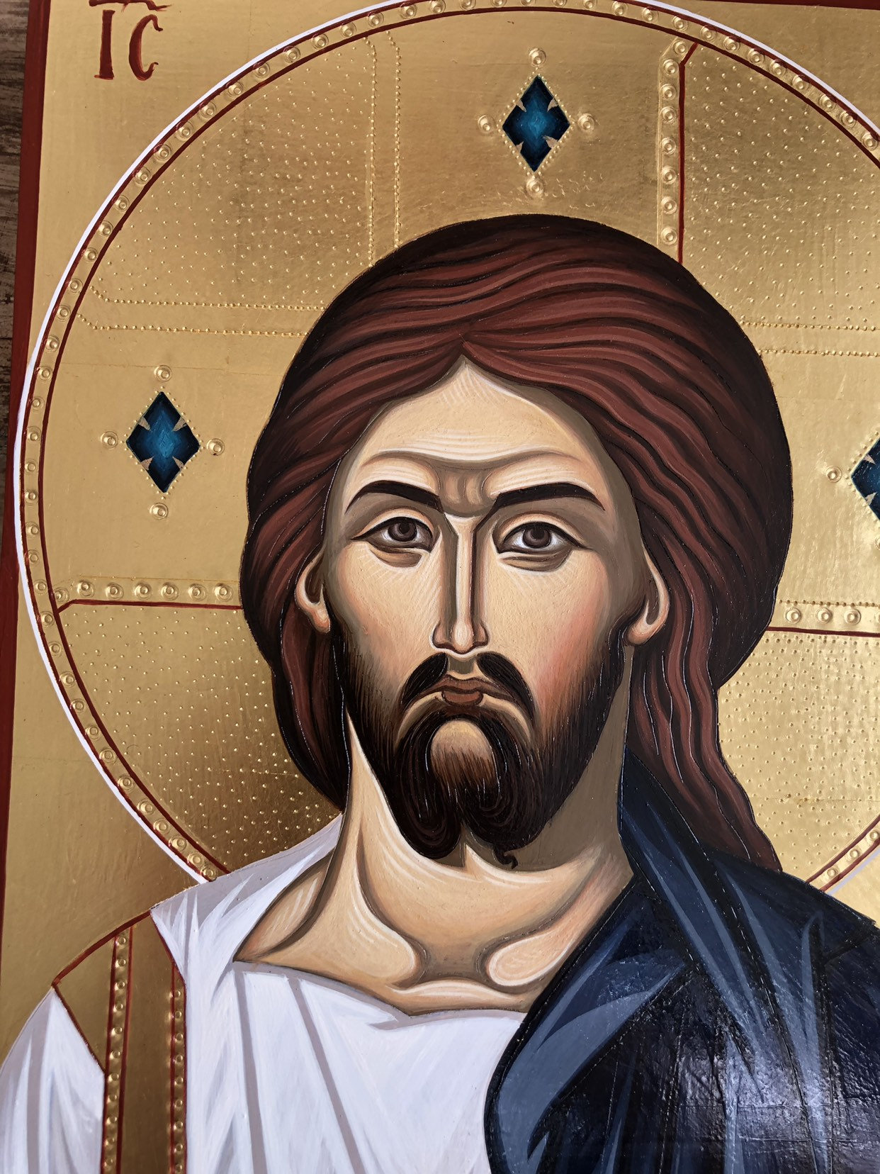 Hand Painted Byzantine Icon of Jesus Christ 23k Gold Leaf - Etsy