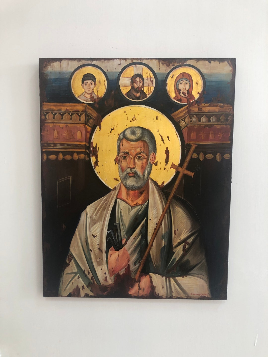 HAND PAINTED Byzantine Icon of Saint Peter (sinai) - Etsy