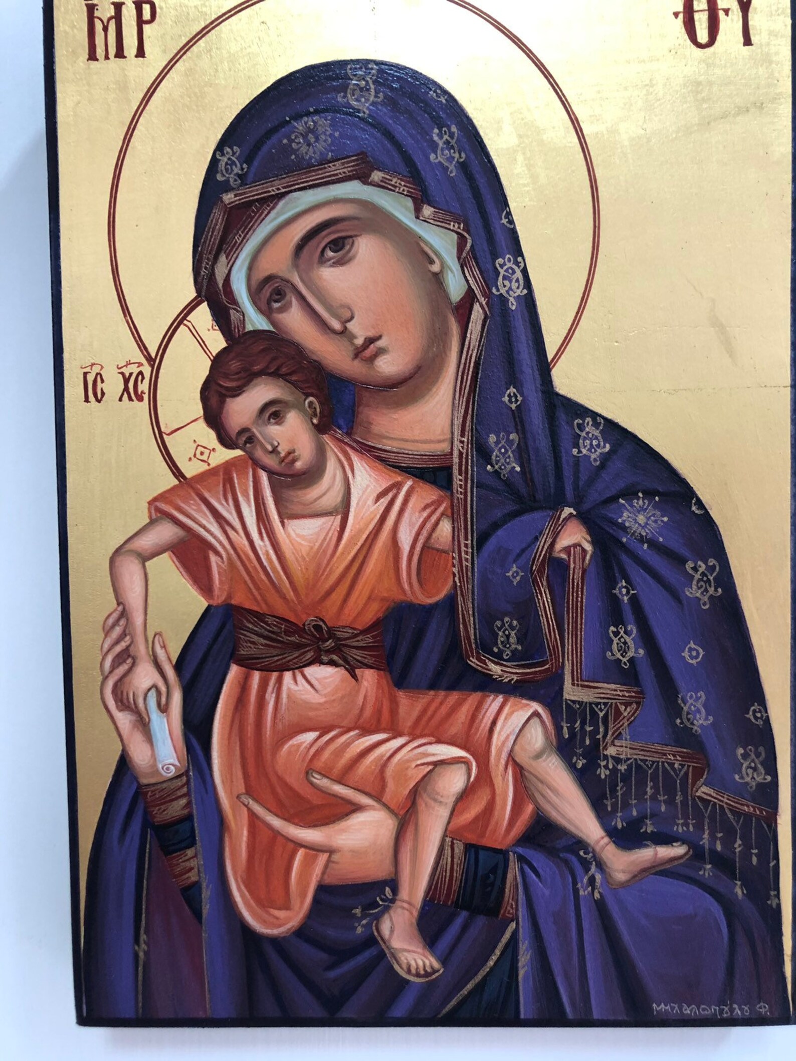 HAND PAINTED Byzantine Icon of Virgin Mary - Etsy