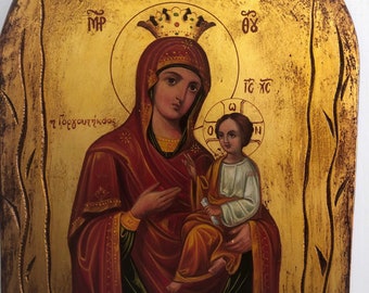 Virgin Mary HAND PAINTED Byzantine Icon Of | Etsy