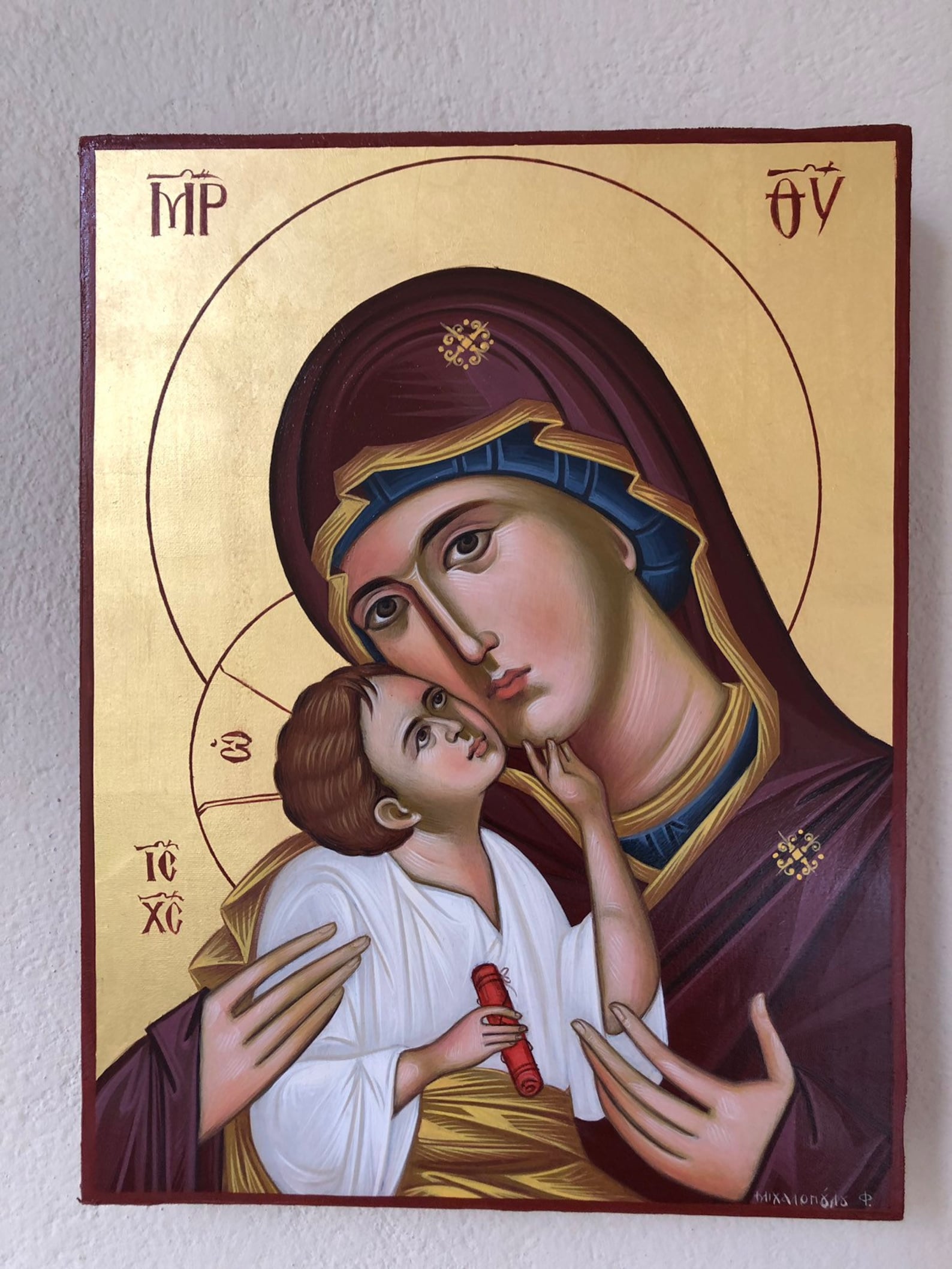 Virgin Mary Theotokos HAND PAINTED Byzantine Icon - Etsy