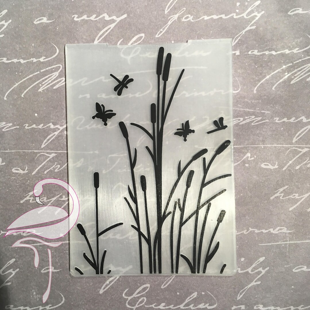 Embossing Folder Butterflies & Grass - Etsy