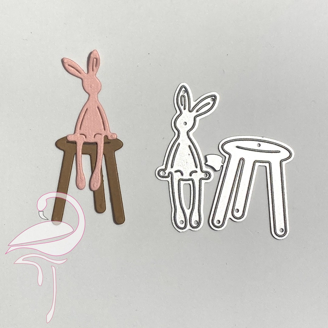 Die - Bunny Rabbit & Stool - Bunny 50 X 20mm - Etsy