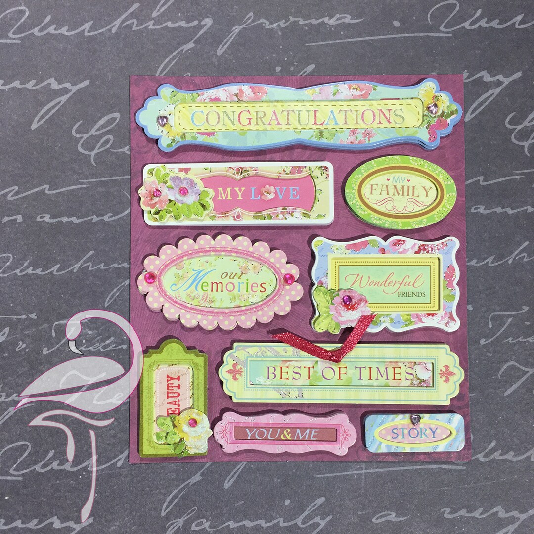 3D Card Toppers Sentiments - Etsy