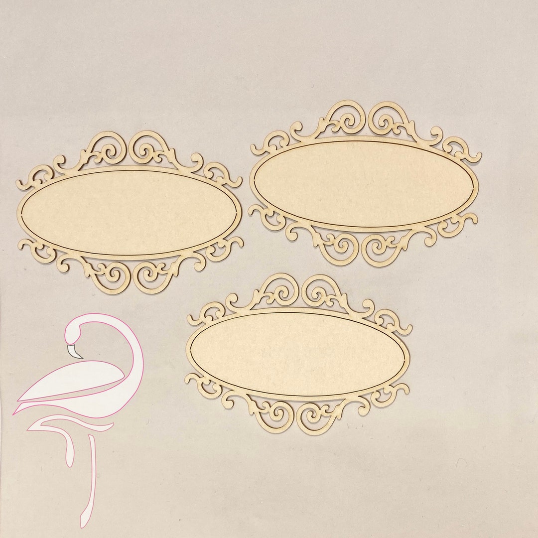 Oval Frame With Signboard - White Cardboard 1.5mm Thick X 3 - Etsy