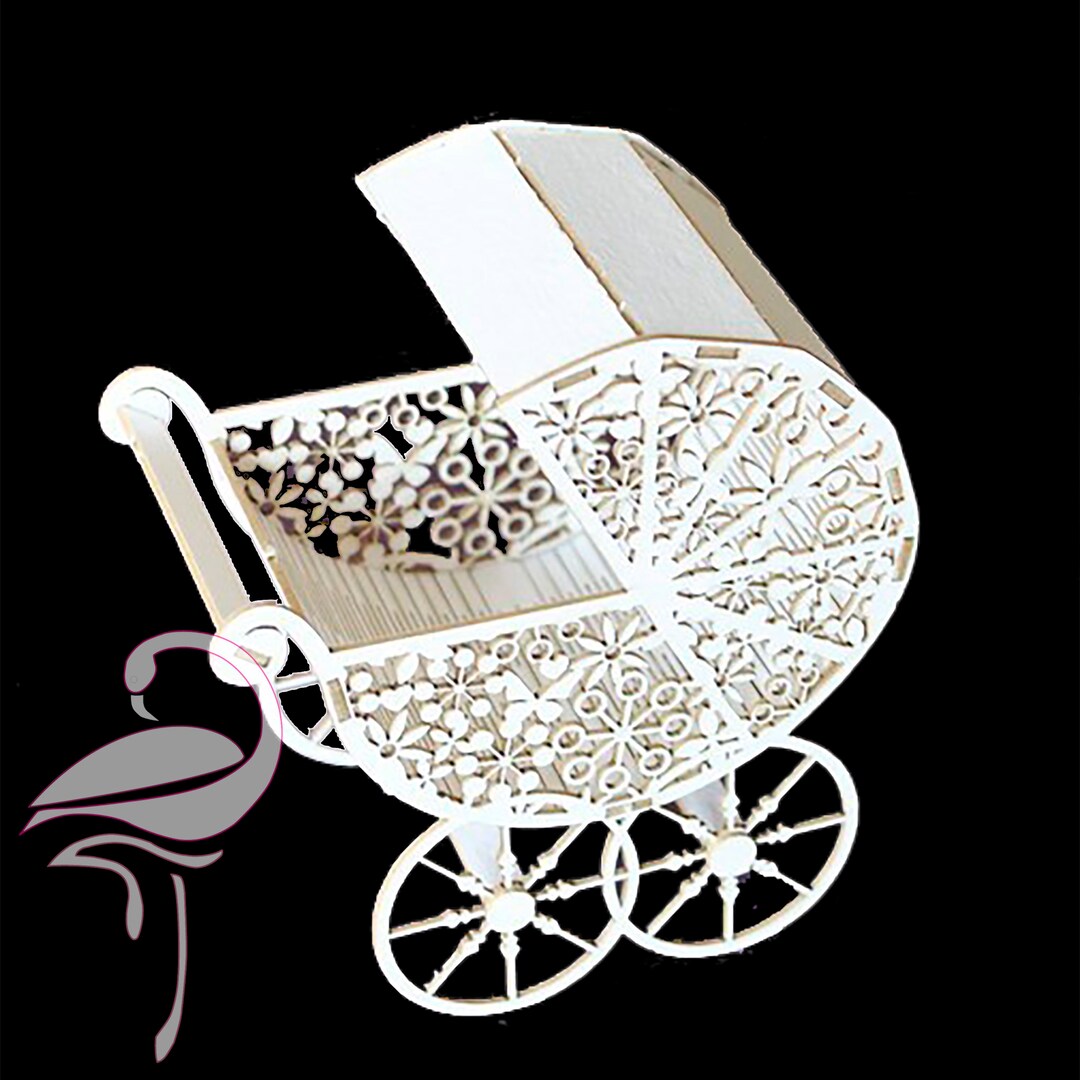 3D Pram Intricate - 75mm High - Cardboard 1mm Thick - Etsy