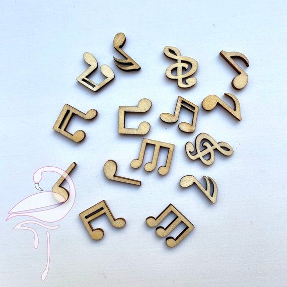 Wooden Musical Notes 14 X 15mm X 15 Pieces - Etsy