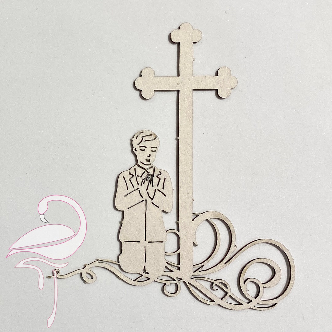 Holy Communion Boy With Cross - Set of 2 - 82 X 90mm - Etsy