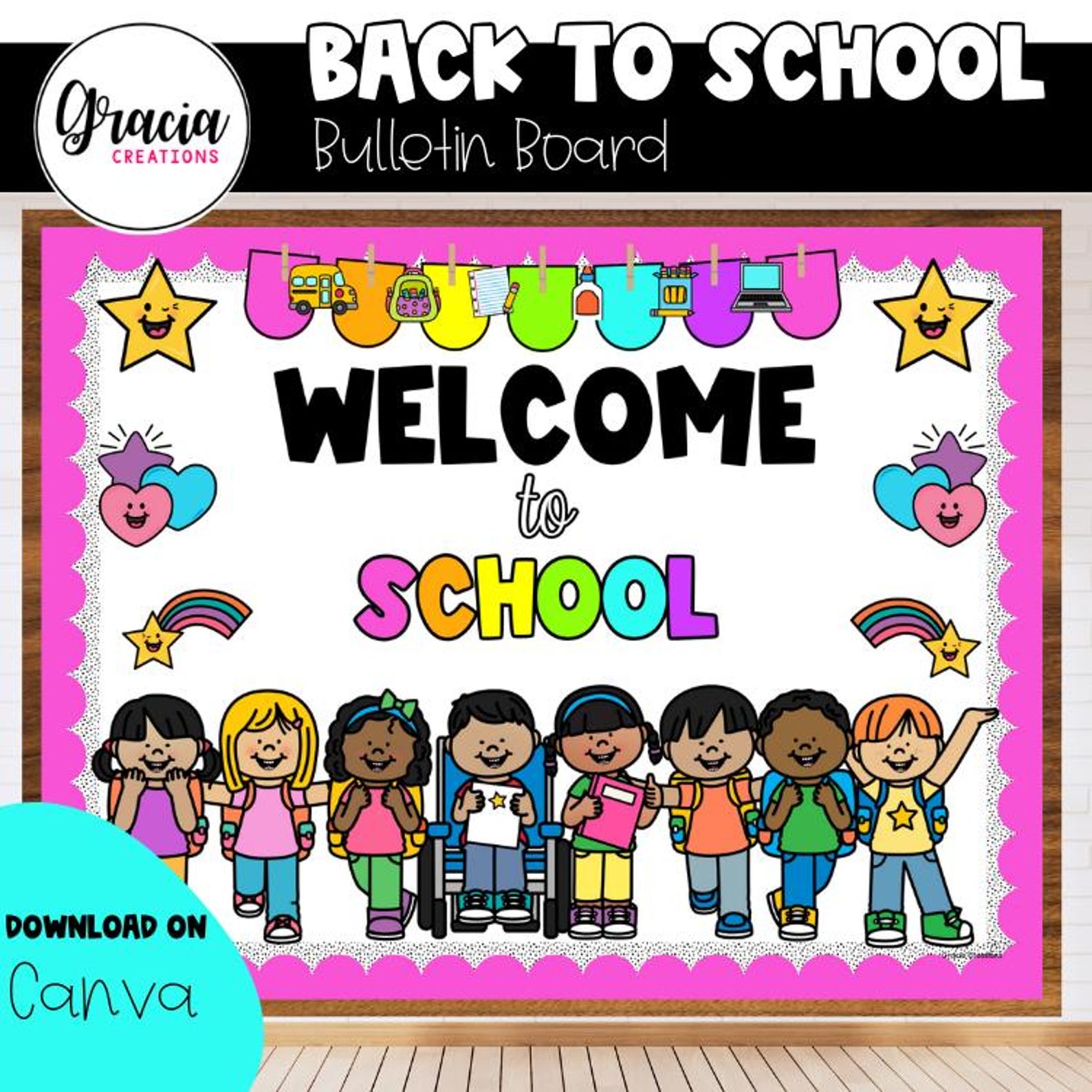 Back to School Bulletin Board - Bright Colors - Classroom Decor - Etsy