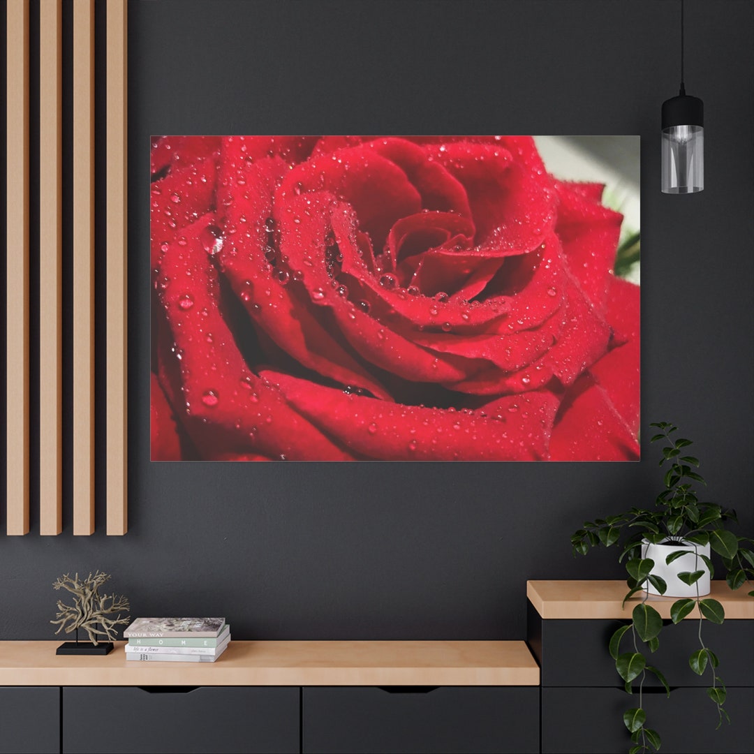 Red Rose Canvas Print VARIOUS SIZES - Etsy