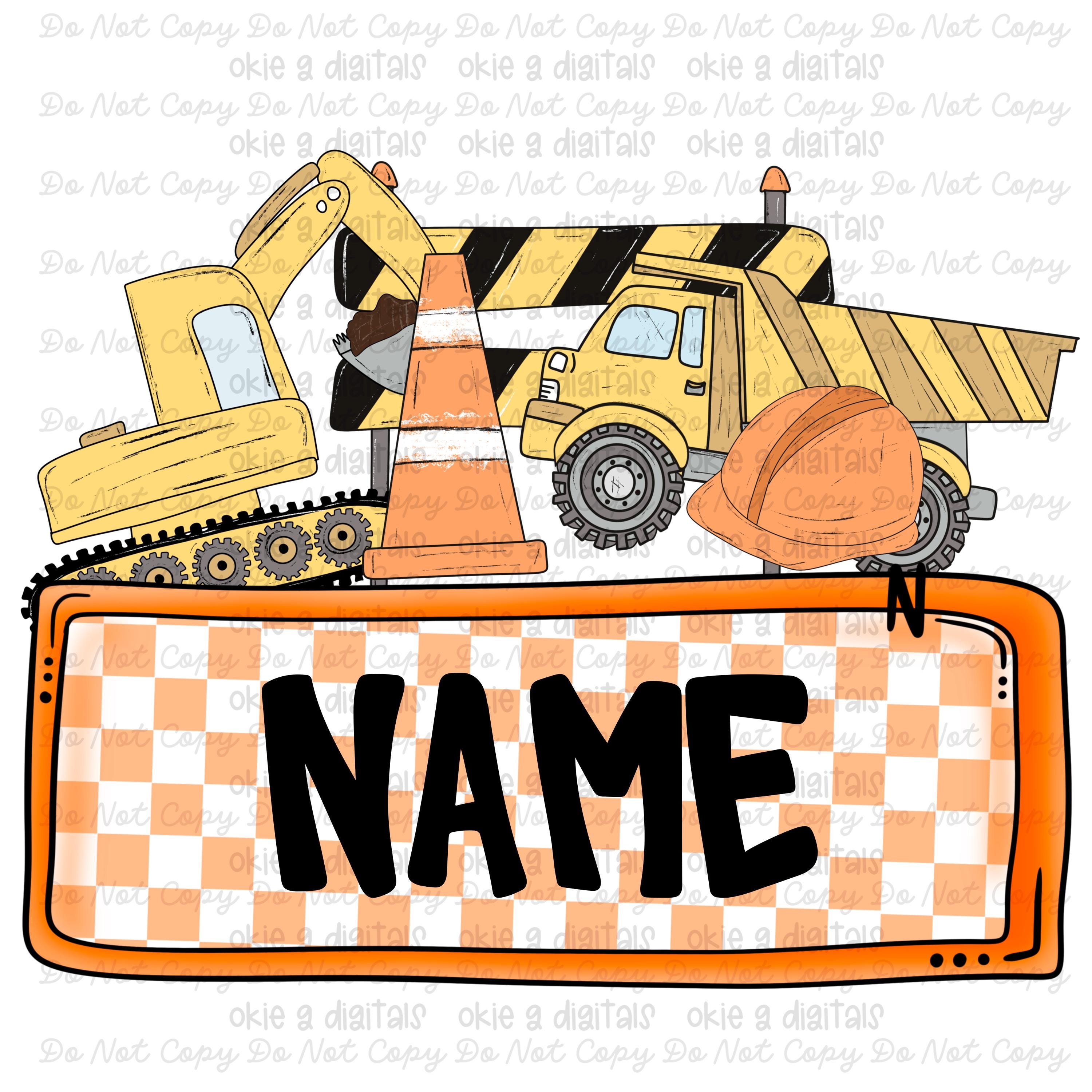 Construction Name Plate PNG - Kids Name Plate Design - Add Your Own ...
